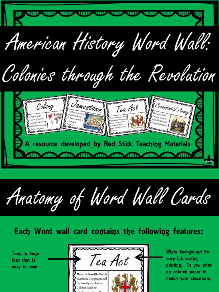 1 - Colonial America The Revolution Word Wall | PDF | American ...