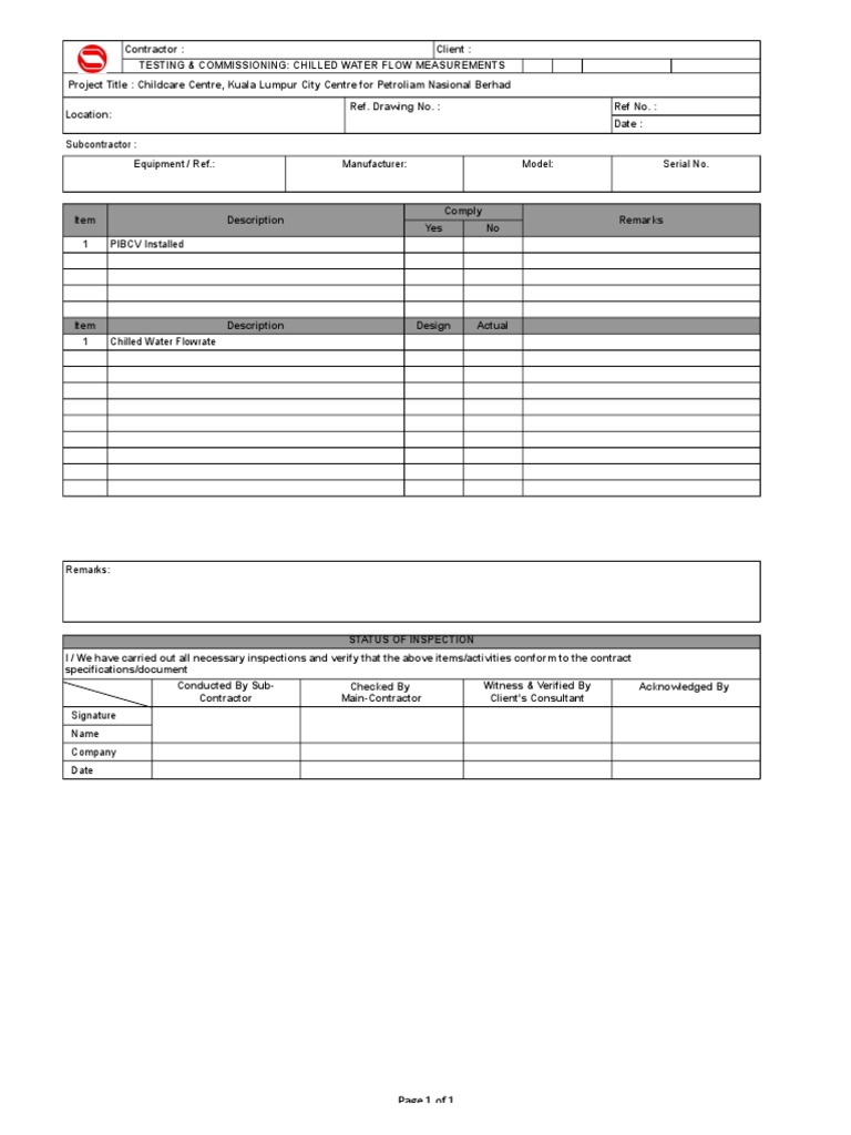 T&C Chilled Water Balancing | PDF