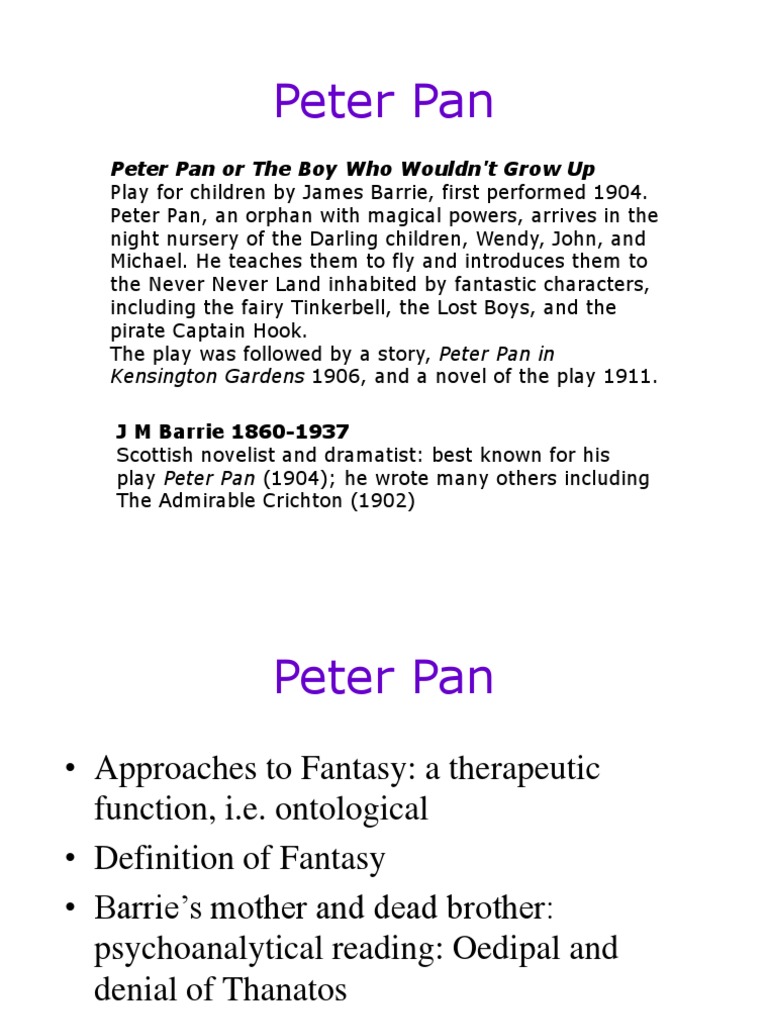 Barrie Peter Pan Text Only | PDF | Peter Pan | Neverland