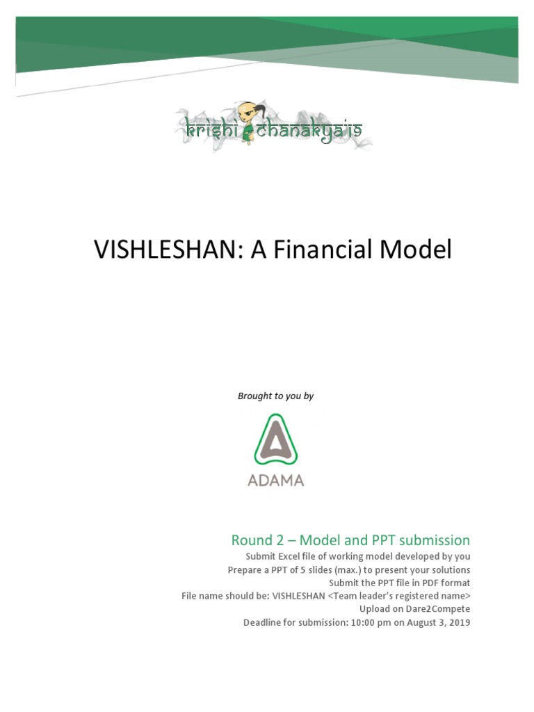 VISHLESHAN Financial Model Competition | PDF