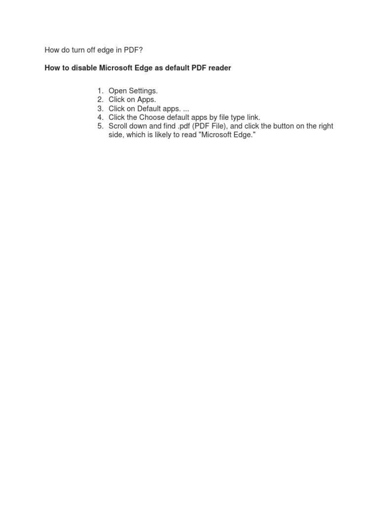 How Do Turn Off Edge in PDF | PDF