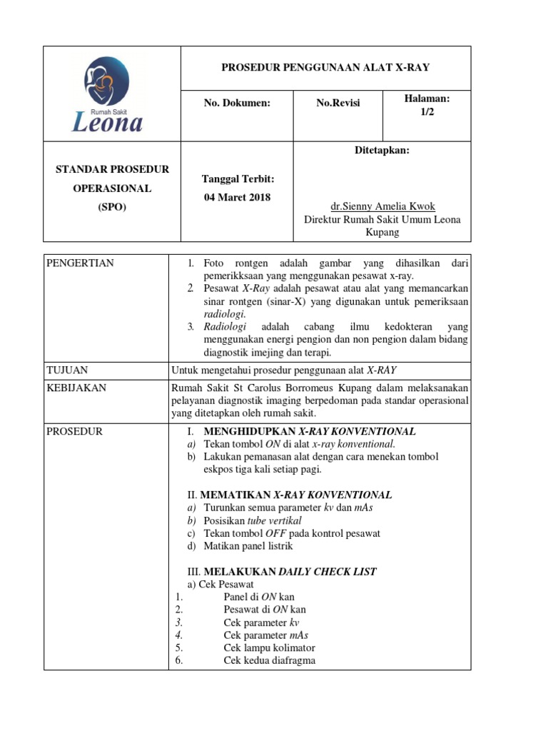 Sop X Ray | PDF