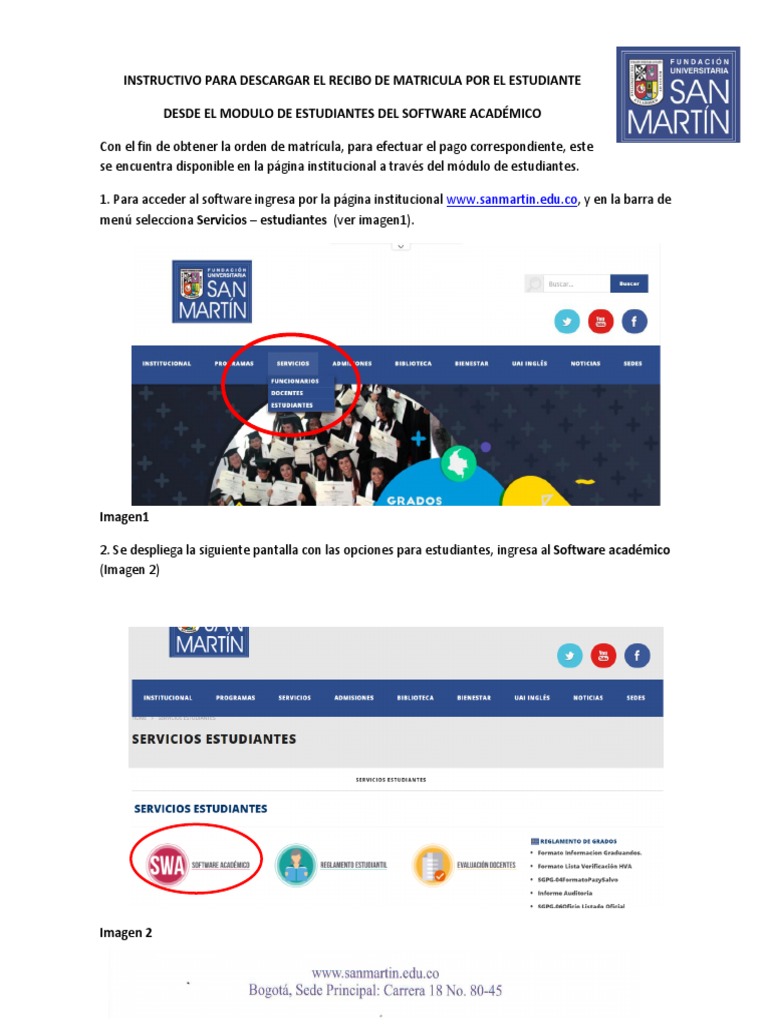 Cómo Descargar el Recibo de Matrícula | PDF | Informática | Software