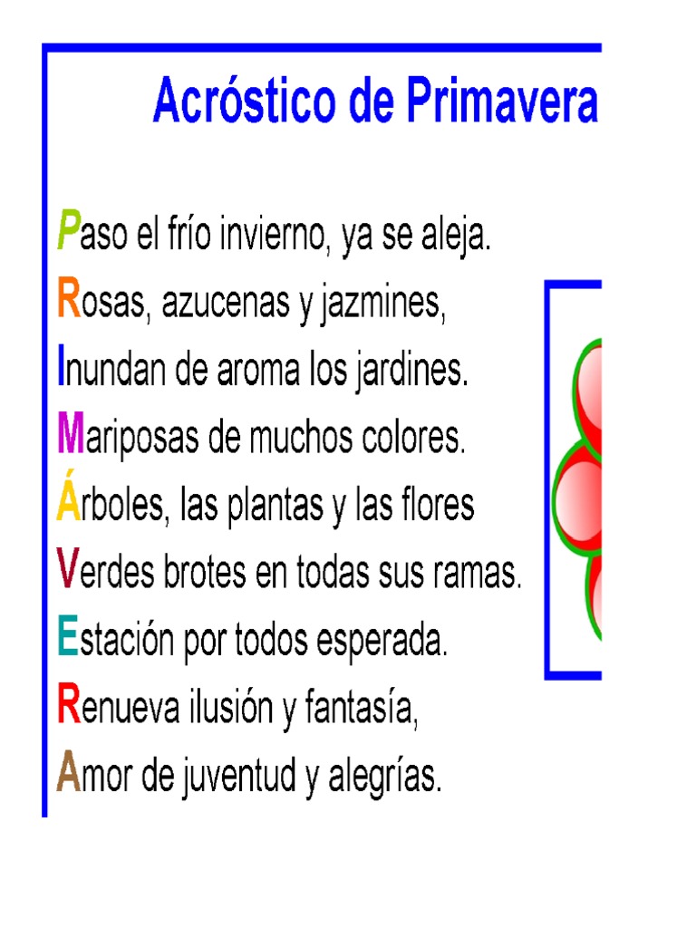 Acrostico Primavera | PDF | Recursos poéticos | Géneros de poesía