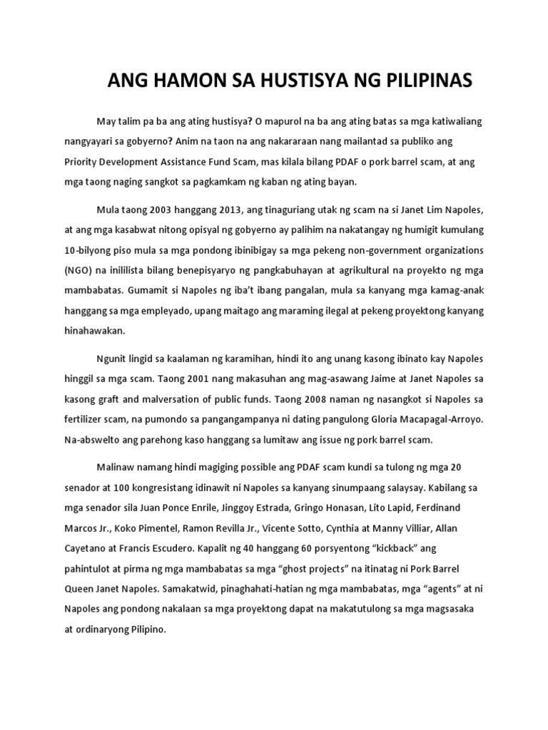Ang Hamon Sa Hustisya NG Pilipinas | PDF