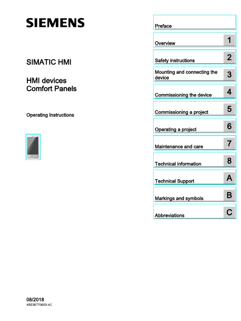Hmi Comfort Panels Operating Instructions EnUS en-US | PDF | User Interface | Backup
