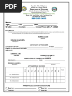 K To 12 Form 138 (Report Card) | PDF | Philippines | Psychology