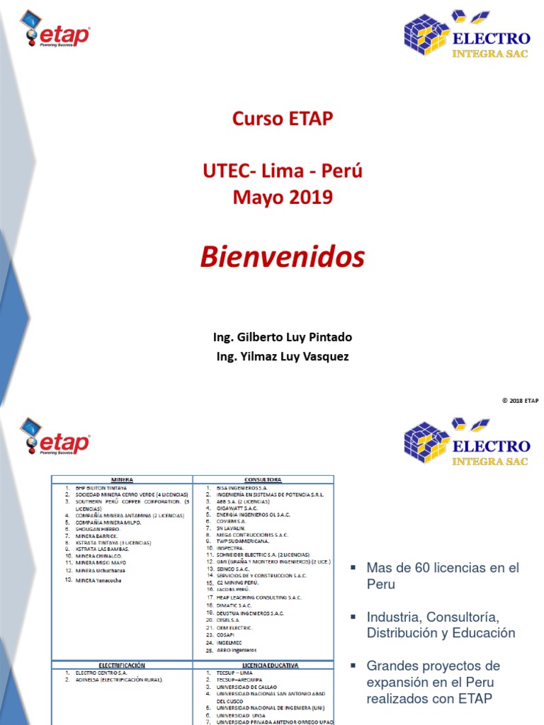 Bienvenidos: Curso ETAP UTEC-Lima - Perú Mayo 2019 | PDF | Automatización | Alemania
