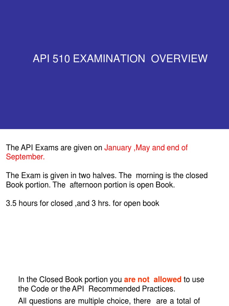 Api 510 Examination Overview | PDF | Technology & Engineering