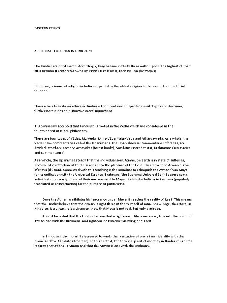 Eastern Ethics | PDF