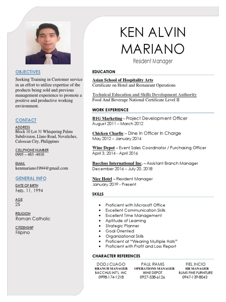 Ken Alvin Mariano Resume | PDF | Business | Marketing