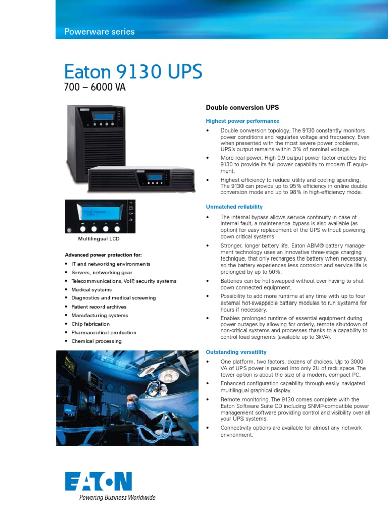 Eaton 9130 Datasheet | PDF | Computer Hardware | Computing