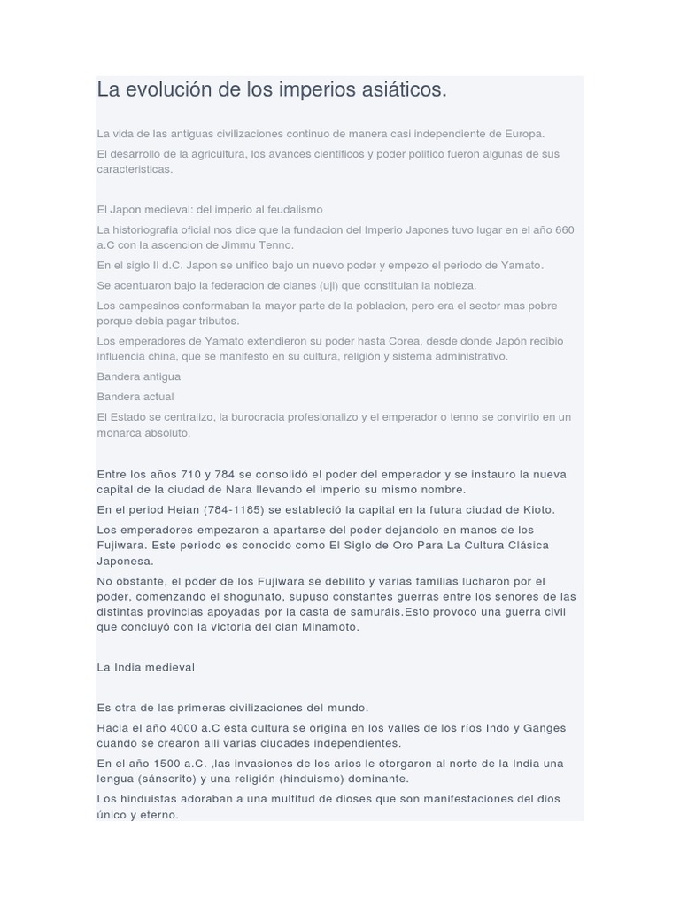 La Evolución de Los Imperios Asiáticos | PDF | China | Política mundial
