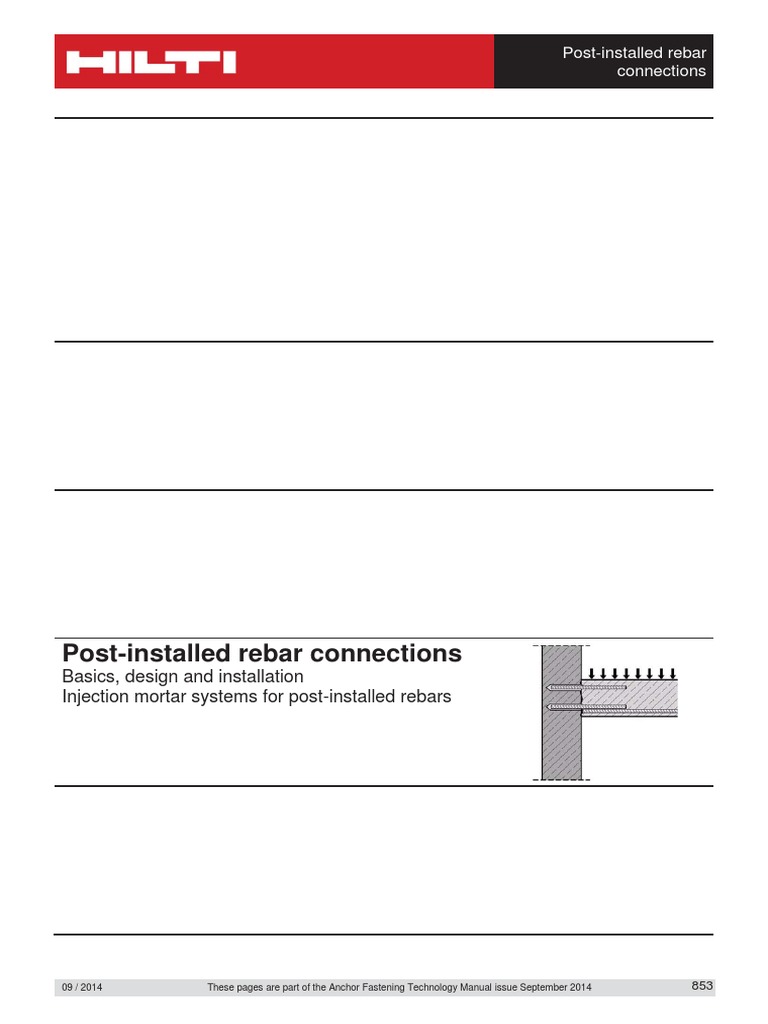 Technical Data Sheet For Post-Installed Rebar Technical Information ...