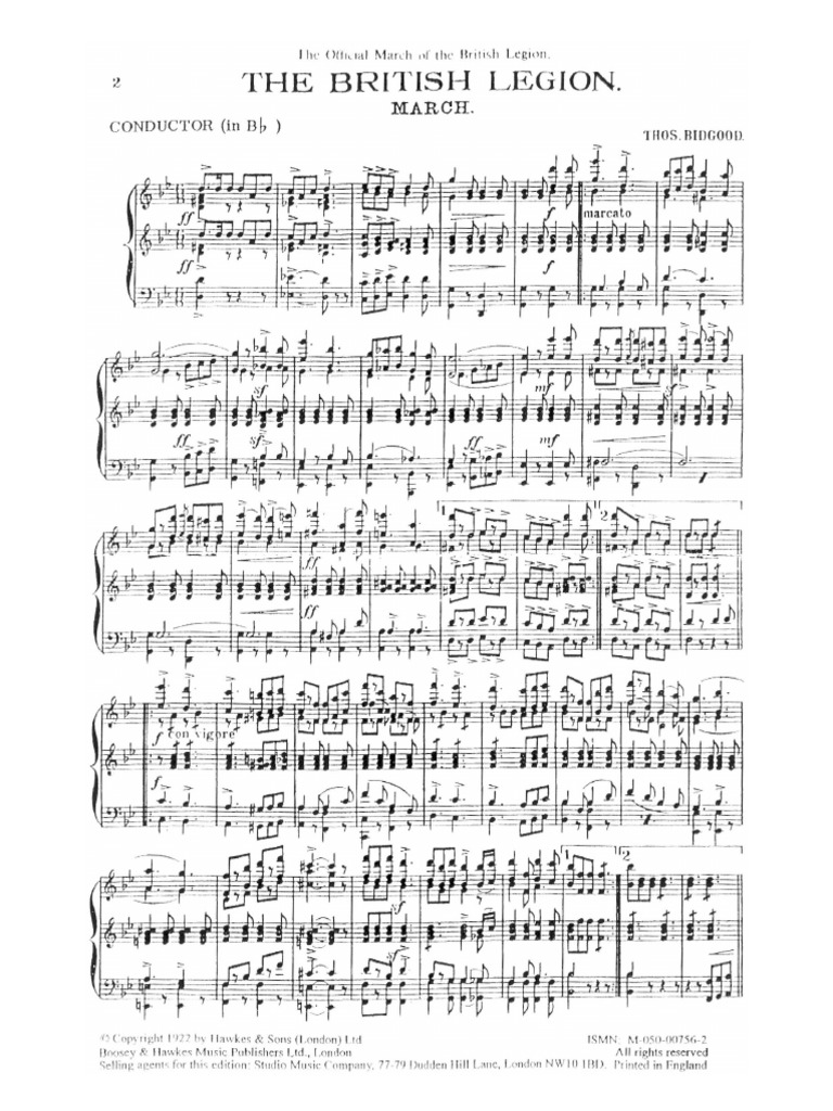 British Legion March - Score | PDF
