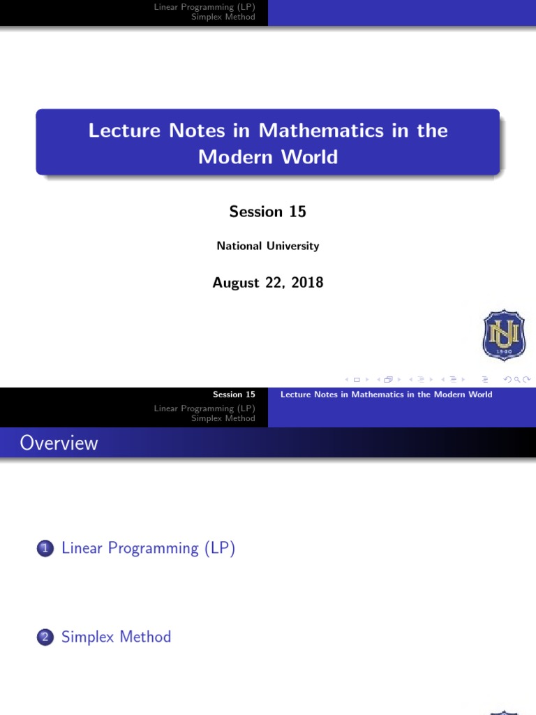 MMW s15 PDF | PDF | Linear Programming | Mathematical Optimization