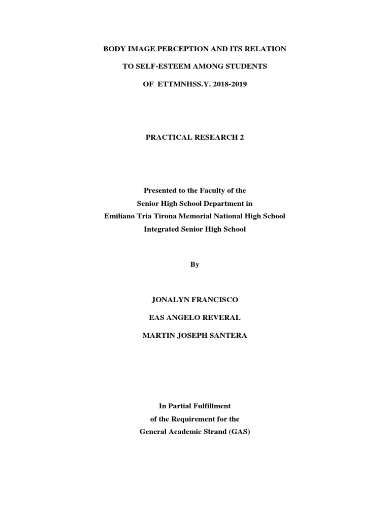 Body Image Perception and Its Relation | PDF | Body Image | Perception