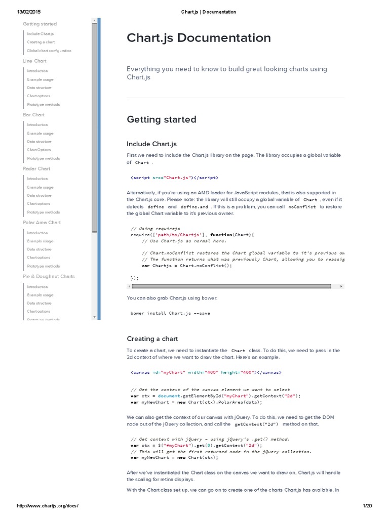 Chart - Js Documentation: Getting Started | PDF | Boolean Data Type | J Query