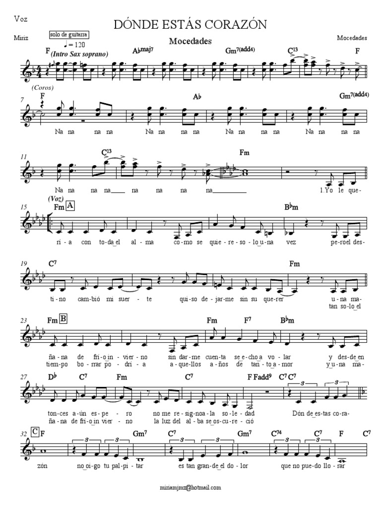 Dónde Estás Corazón Voz | PDF