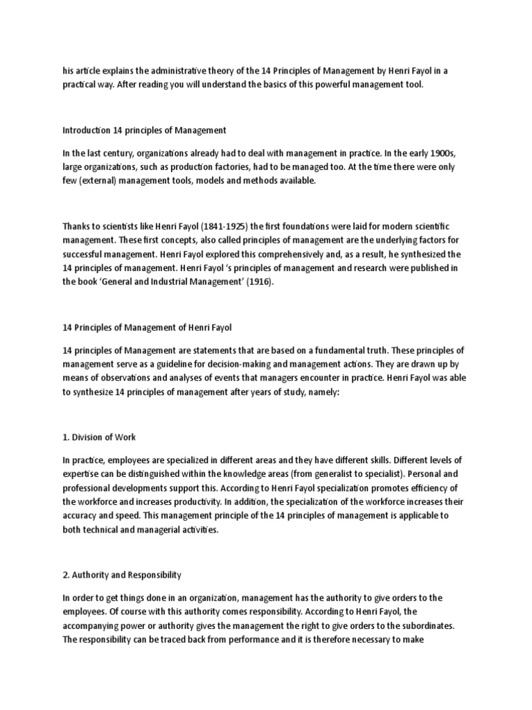 14 Principles | PDF | Hierarchy | Motivation