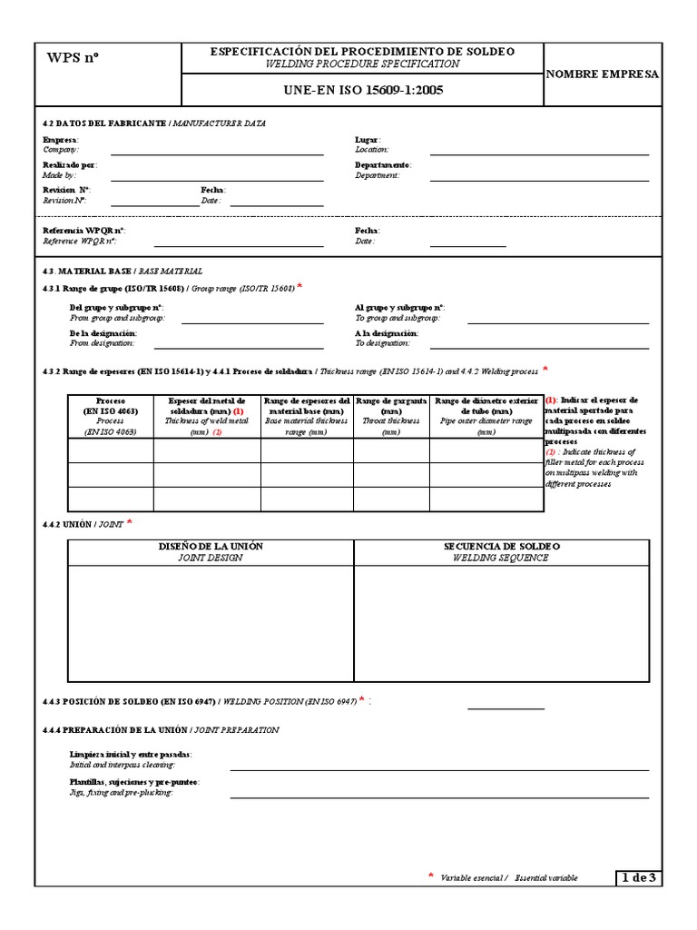 WPS Nº: UE-E ISO 15609-1:2005 | PDF | Metalurgia | Física Aplicada e ...