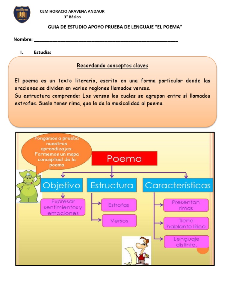 Guia de Poemas Tercero Basico | PDF | Poesía