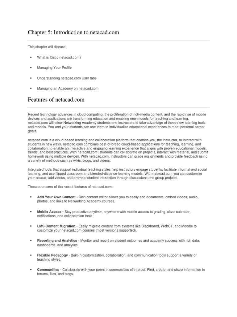 An Introduction to Cisco NetAcad.com: A Cloud-Based Learning and ...