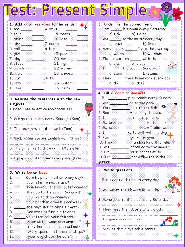 S Es Ies: 1. Add - or - To The Verbs: 2. Underline The Correct Verb | PDF