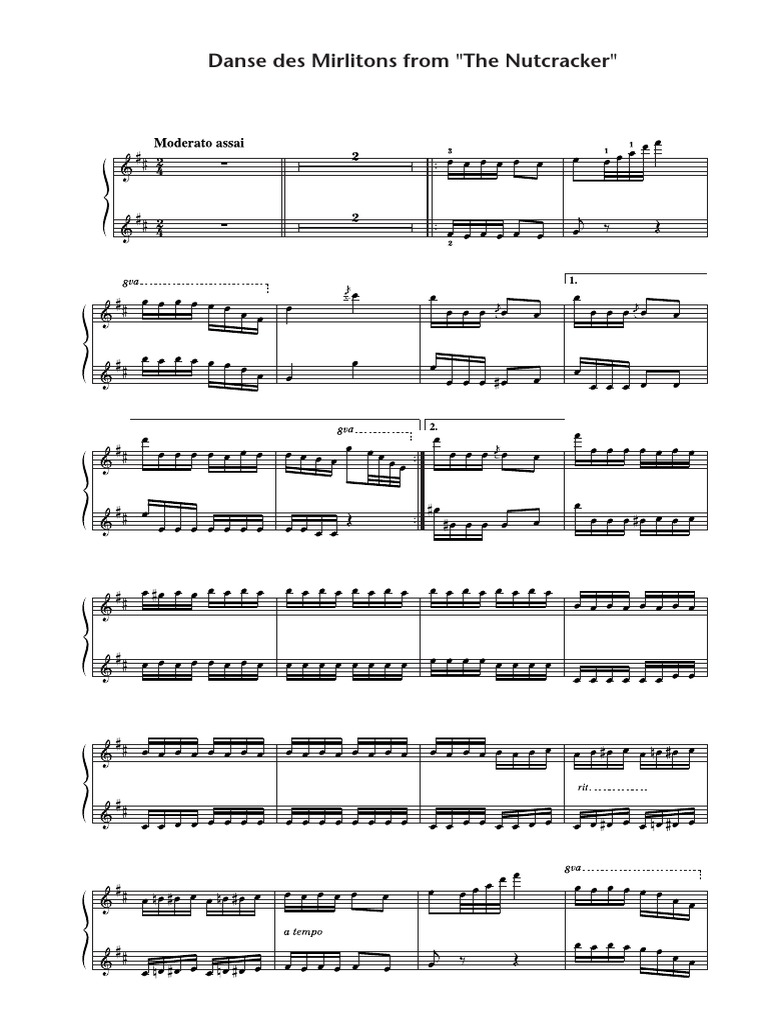 Tchaikovsky-Danse Des Mirlitons From The Nutcracker-SheetMusicExchange ...