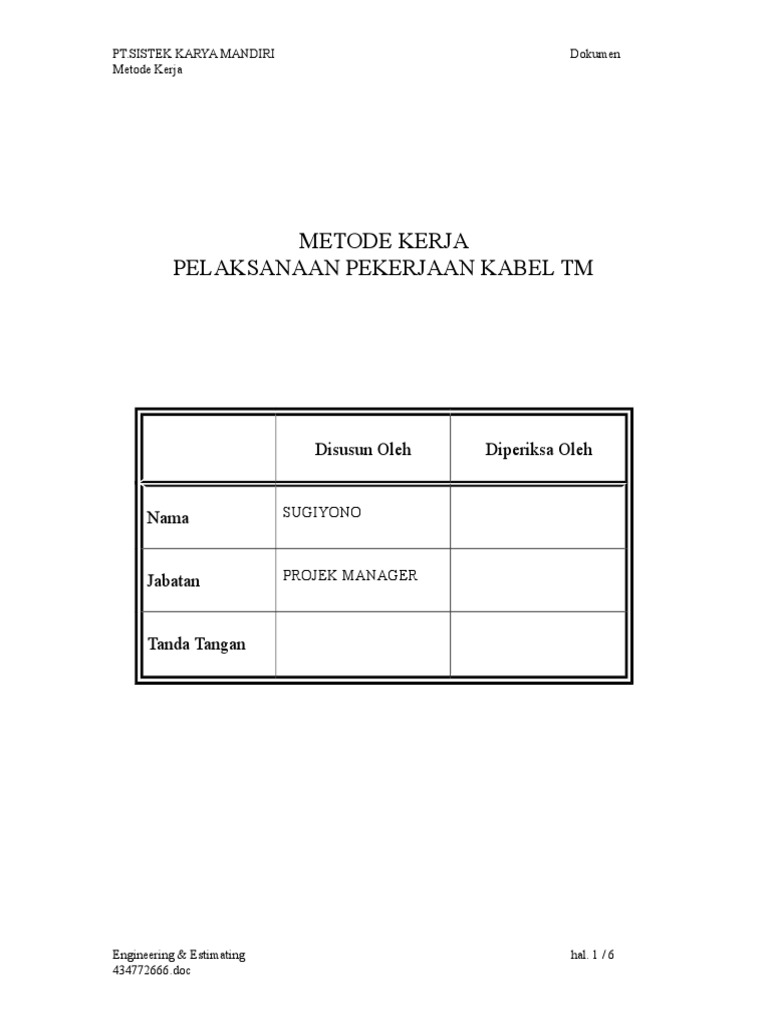 Metode Kabel TM | PDF | Bisnis | Komputer