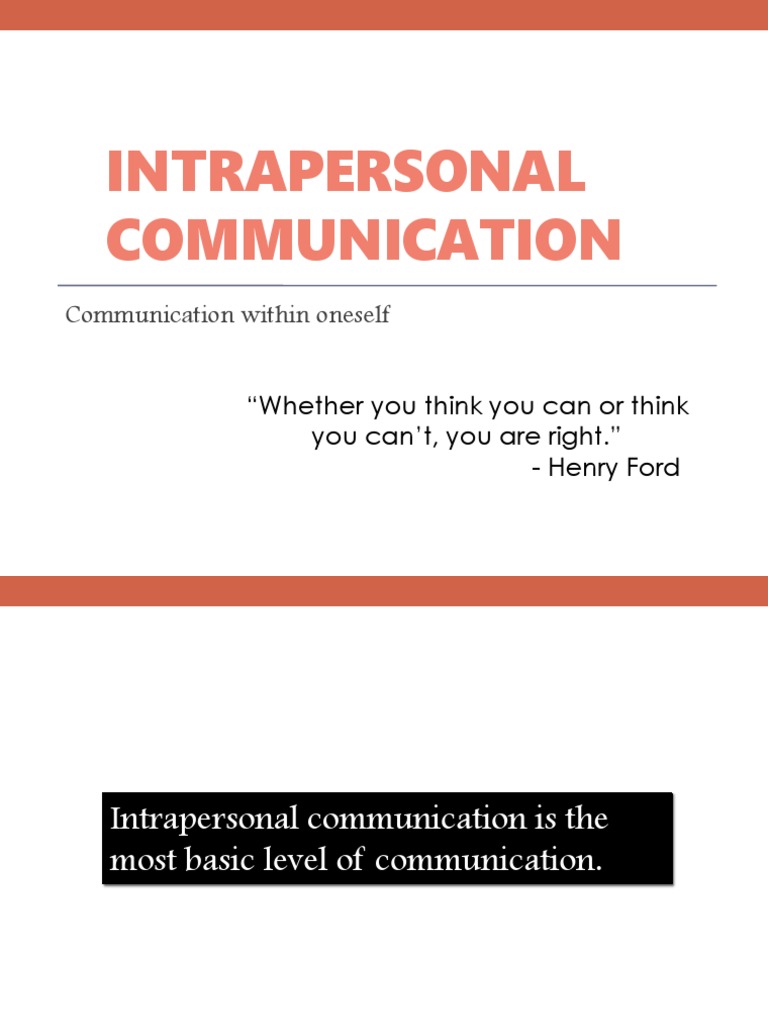 Intrapersonal Communication | Download Free PDF | Self | Perception
