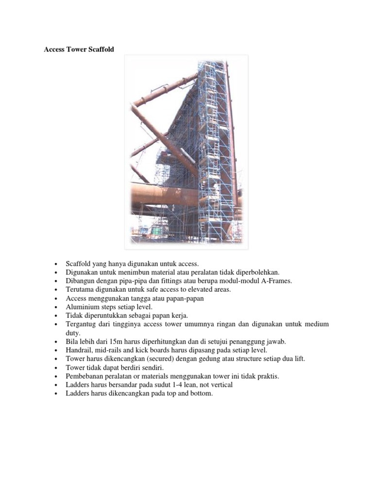 Panduan Scaffolding Tower Akses | PDF