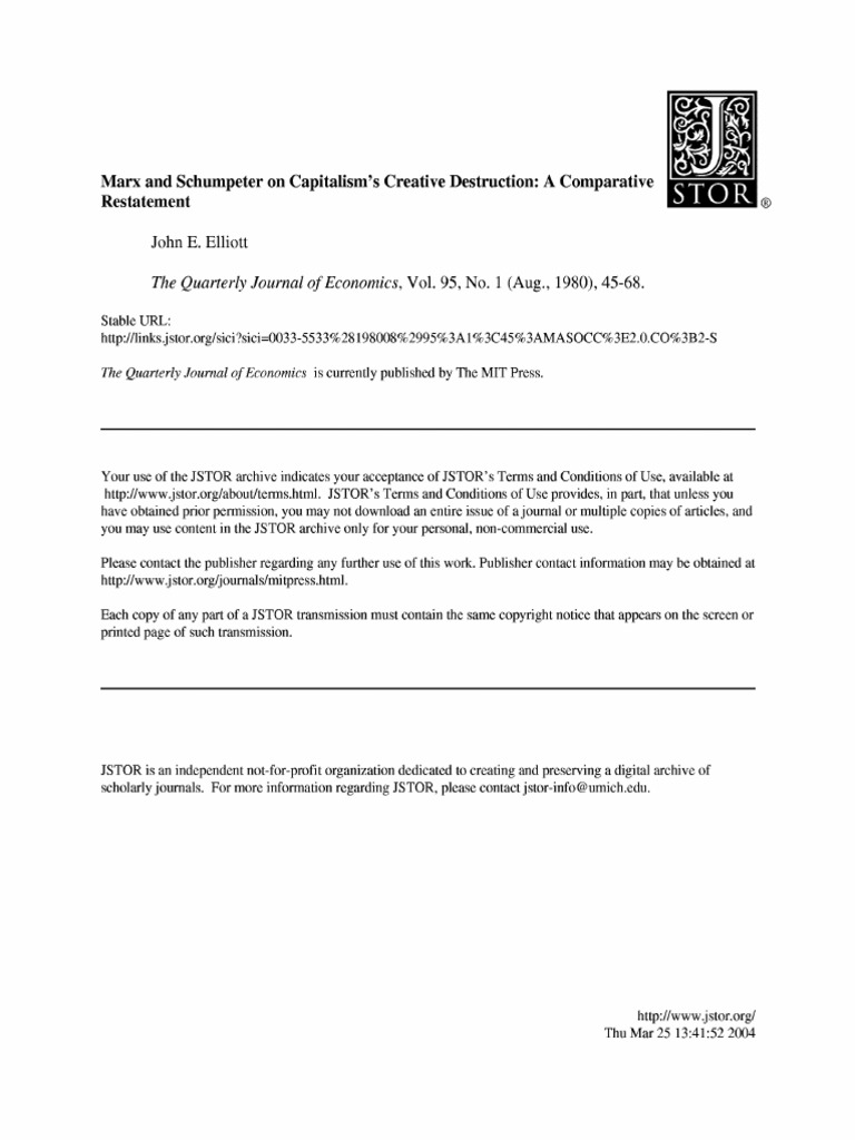 Marx & Schumpeter | PDF