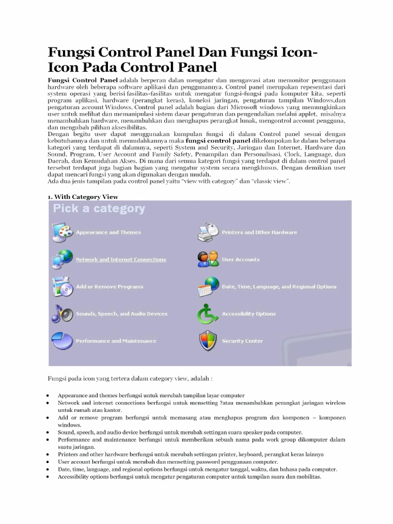 Fungsi Icon Pada Control Panel | PDF