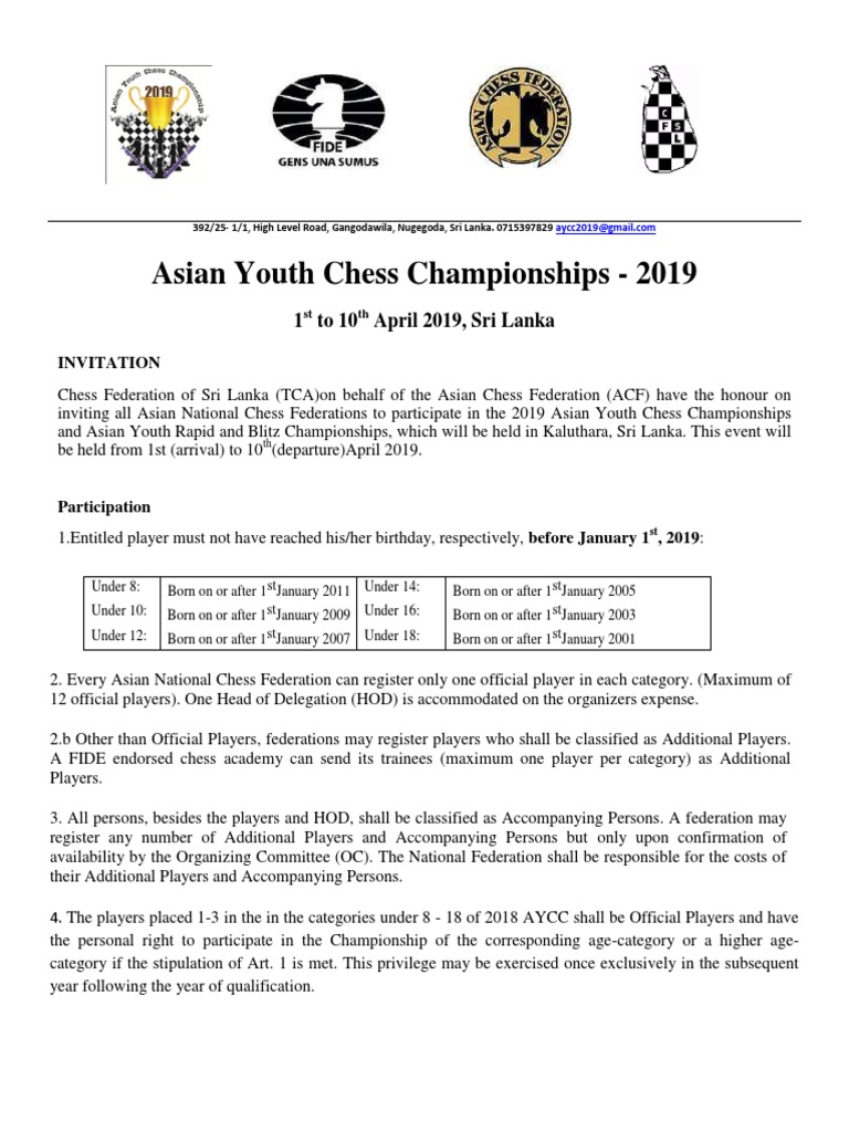 AYCC Regulation-2019 PDF | PDF | Sports | Business