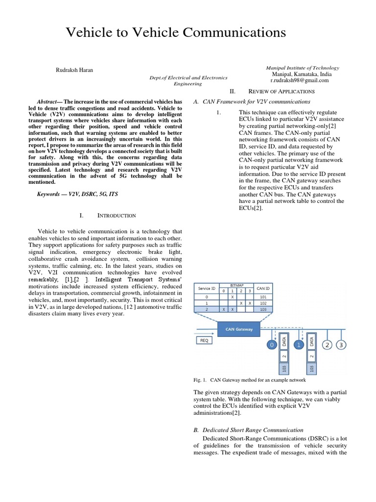 Vehicle To Vehicle Communications | PDF | Computer Network | Wi Fi
