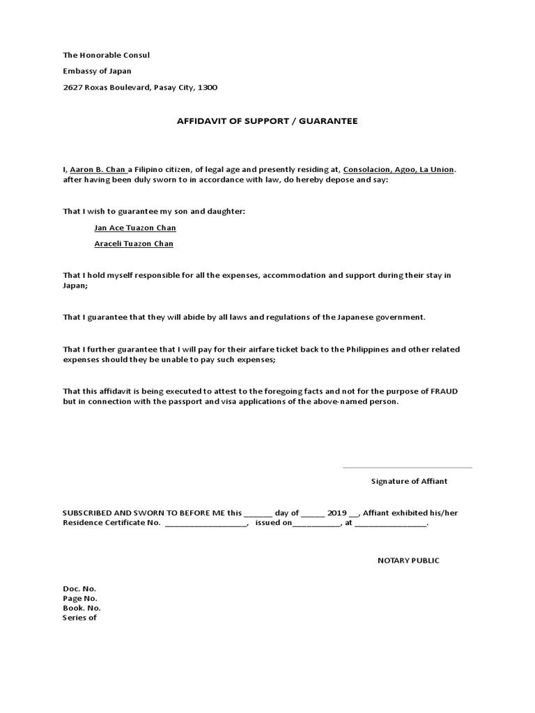 Affidavit of Support | PDF