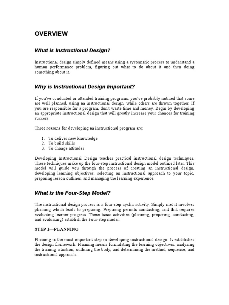 01developing Instructional Design | PDF | Instructional Design | Design