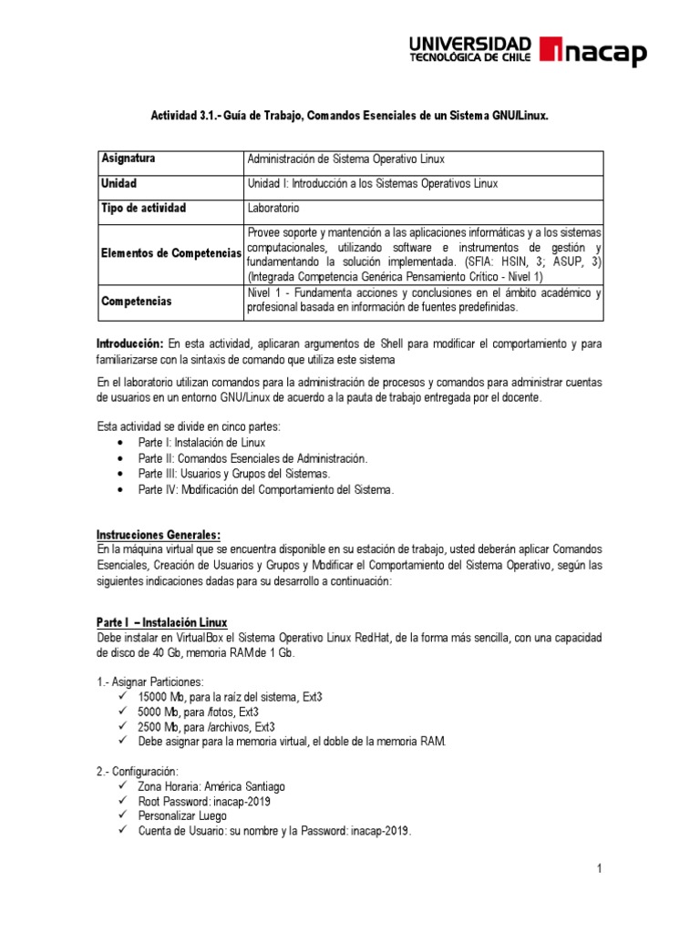 1.1. - Guía de Trabajo, Comandos Esenciales de Un Sistema GNU-Linux | Descargar gratis PDF ...