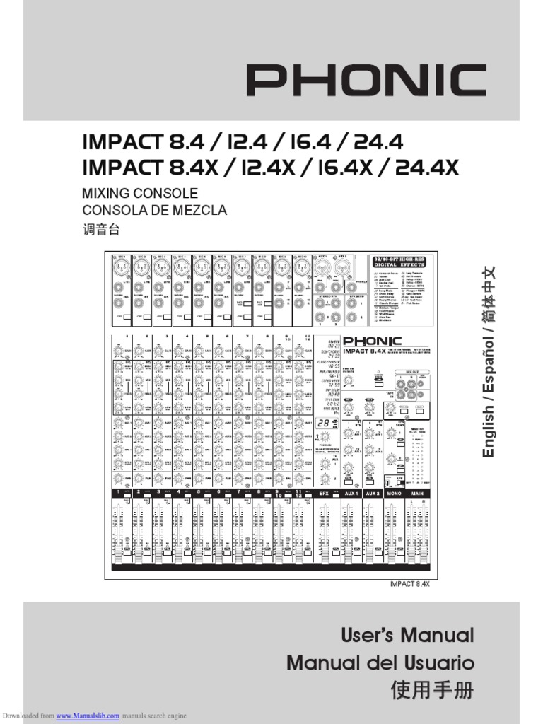 Manual Phonic Impact Mixer | PDF | Sound Technology | Audio Engineering