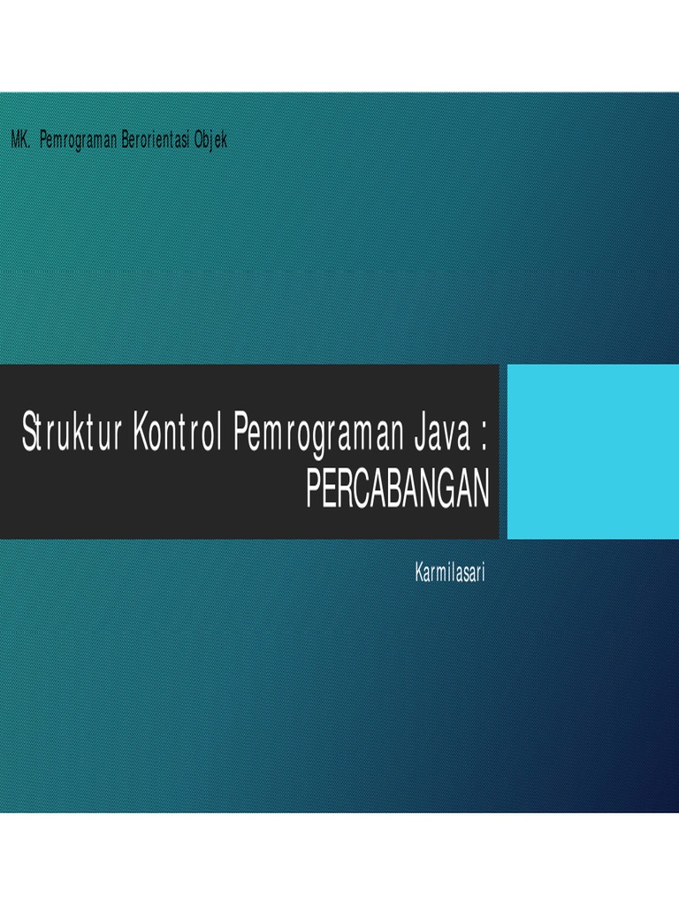 Struktur Kontrol Percabangan Java | PDF