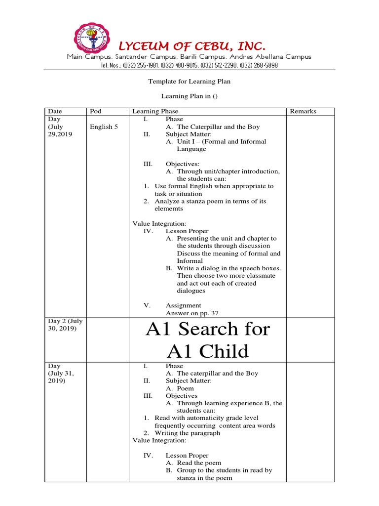 A1 Search For A1 Child: Lyceum of Cebu, Inc | Download Free PDF ...