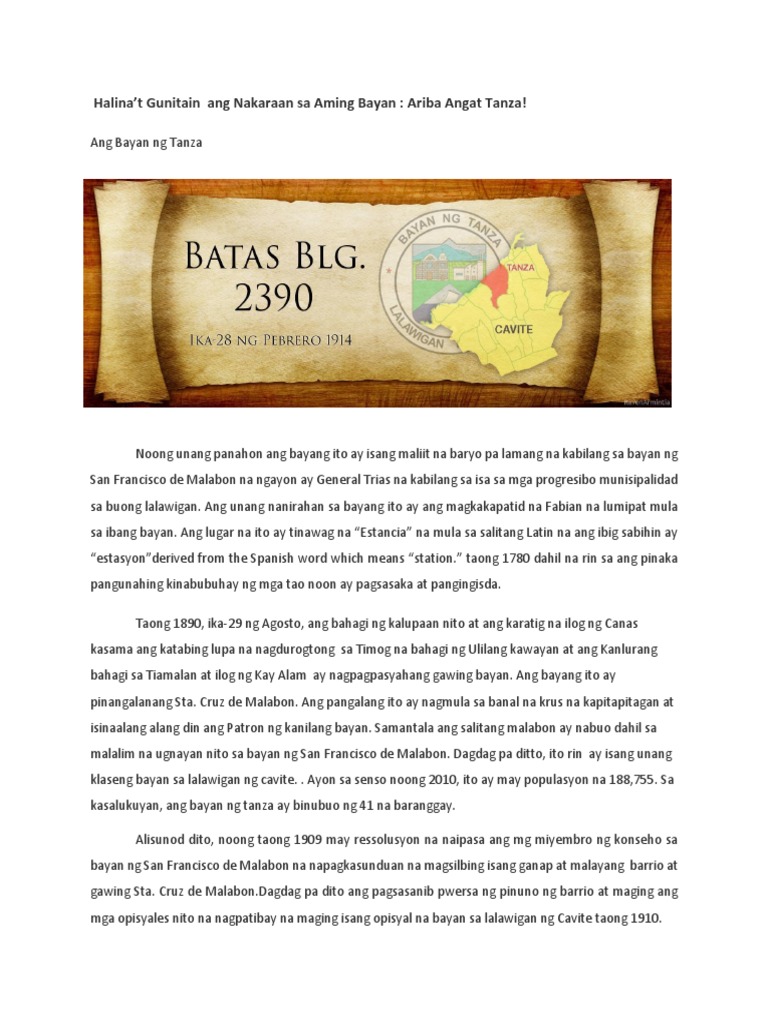 Tanza Cavite Local History | PDF