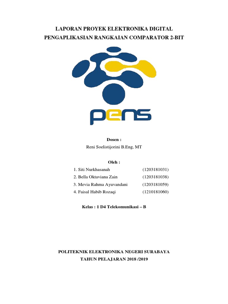 Laporan Proyek Elektronika Digital Rangkaian Comparator 2 Bit | PDF