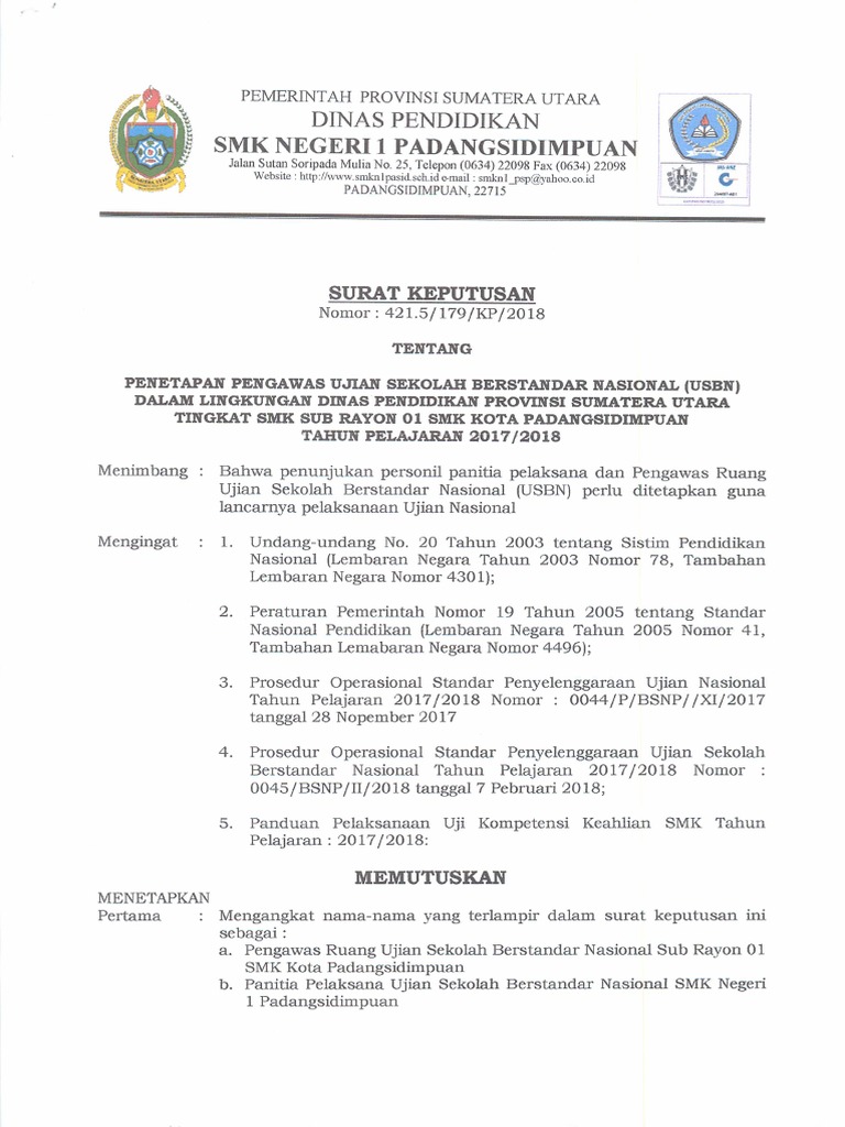 Contoh Surat Keputusan | PDF