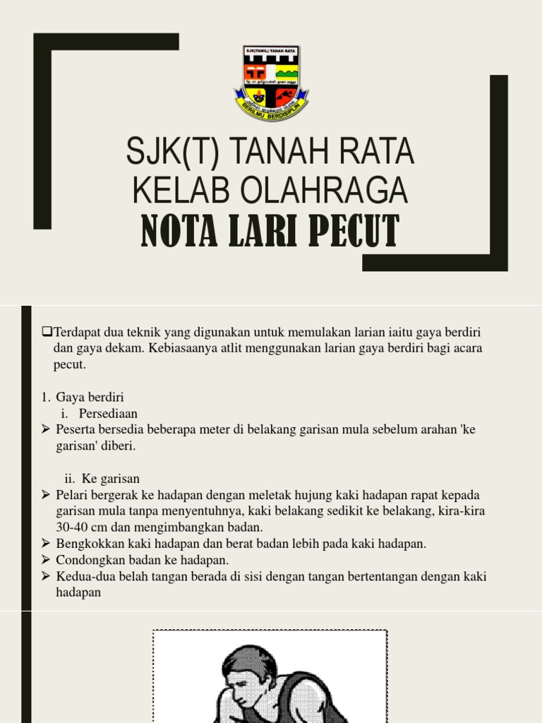 SJK (T) Tanah Rata Kelab Olahraga: Nota Lari Pecut | PDF