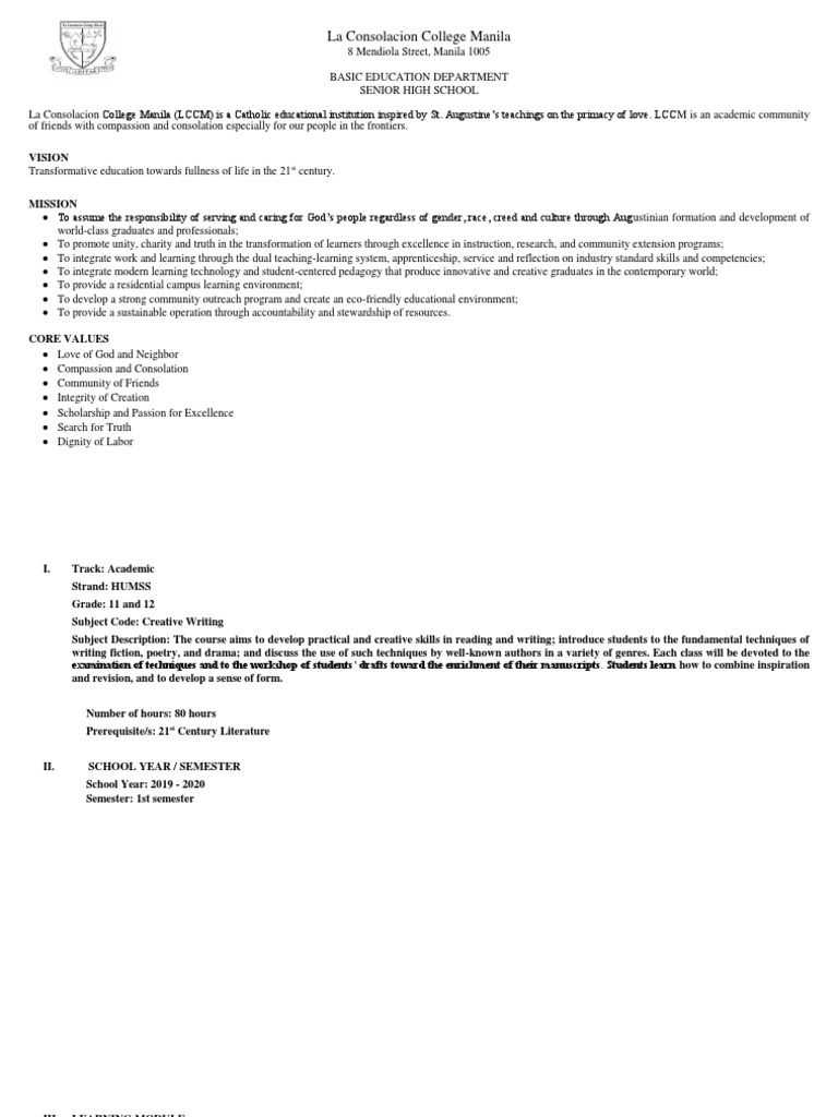 Creative Writing Learning Module | PDF | Poetry | Learning