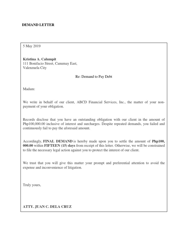 dEMAND LETTER | PDF | Business Law | Government Information