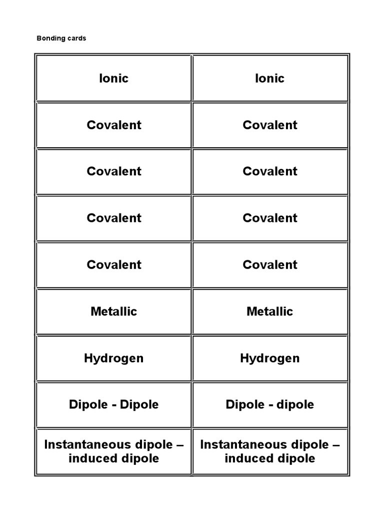 59-4 BONDING Cards | PDF