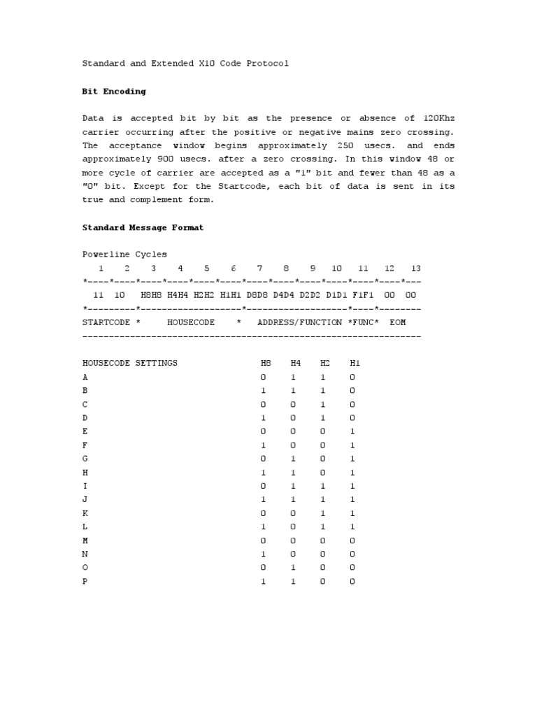 Protocol x10 - Xtdcode | PDF | Telecommunications | Electronics